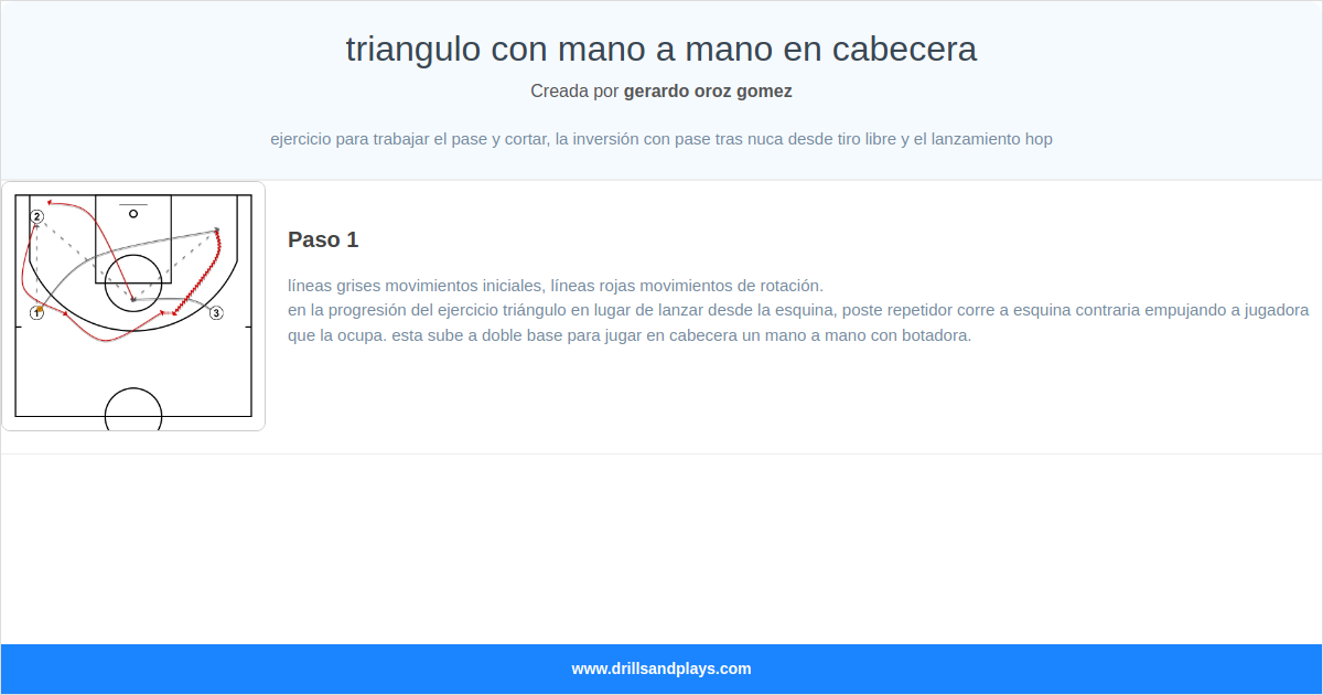 triangulo con mano a mano en cabecera...