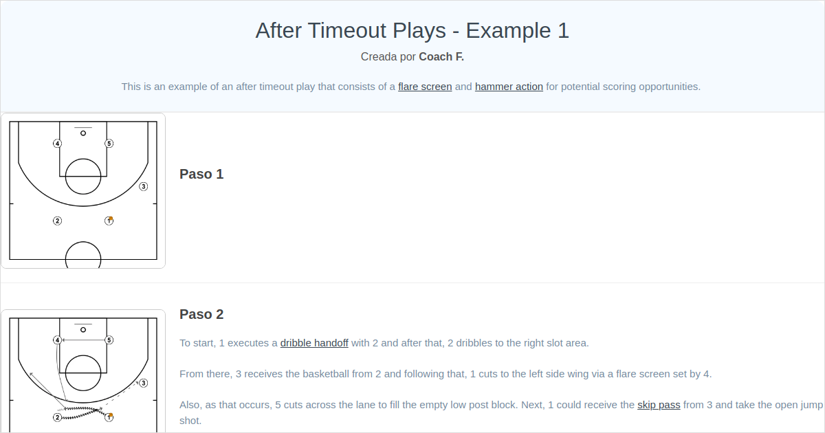 After Timeout Plays - Example 1 - Basketball Play | Drills & Plays